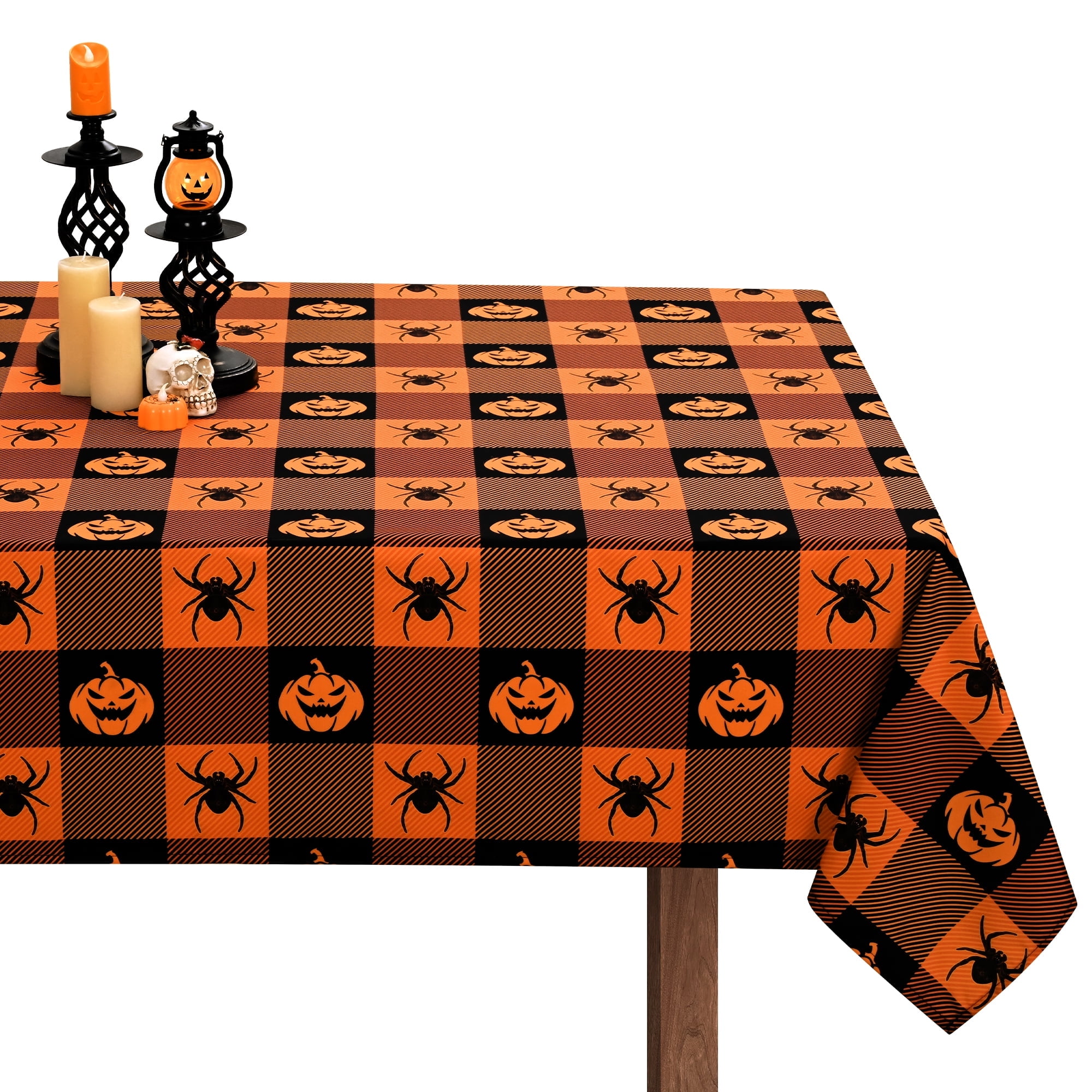 Sevenstars Halloween Tablecloth Orange Buffalo Plaid Table Cloth ...