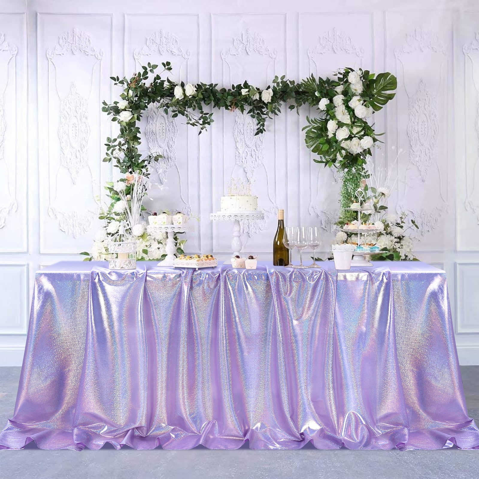 Sevenstars Sequin Tablecloth Sparkly Table Cloth Purple Rectangle Table ...