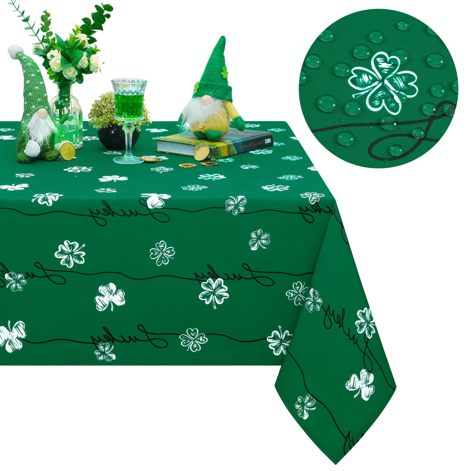 "Sevenstars St Patrick's Day Shamrock Rectangular Tablecloth, 60"" x 84 ...