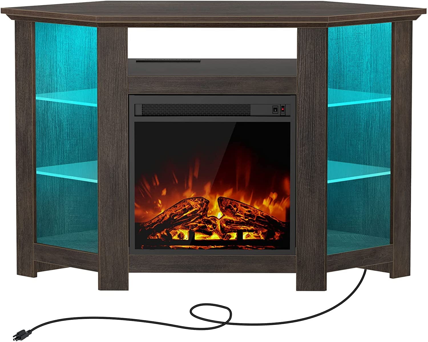 Seventable Fireplace Corner TV Stand for 43" 50" 55", 47 Inch TV Stand ...