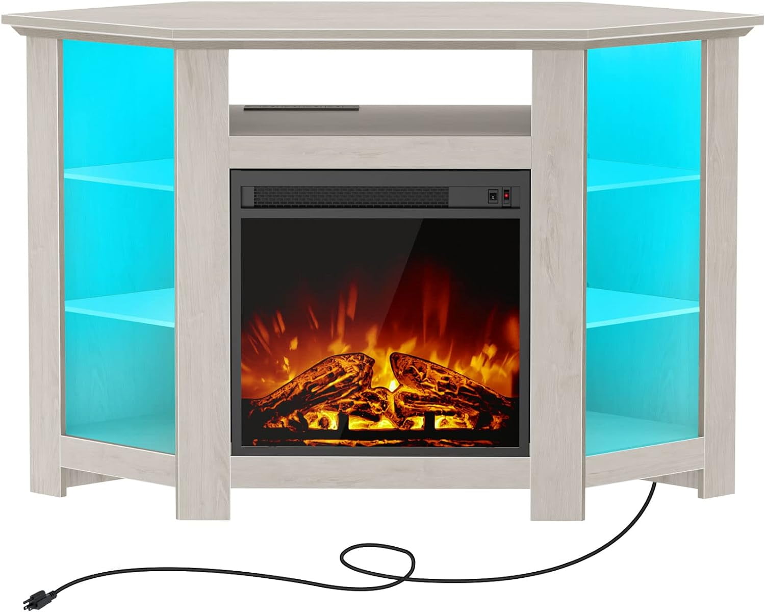 Seventable Fireplace Corner TV Stand for 43" 50" 55" Inches, 47 Inch TV ...