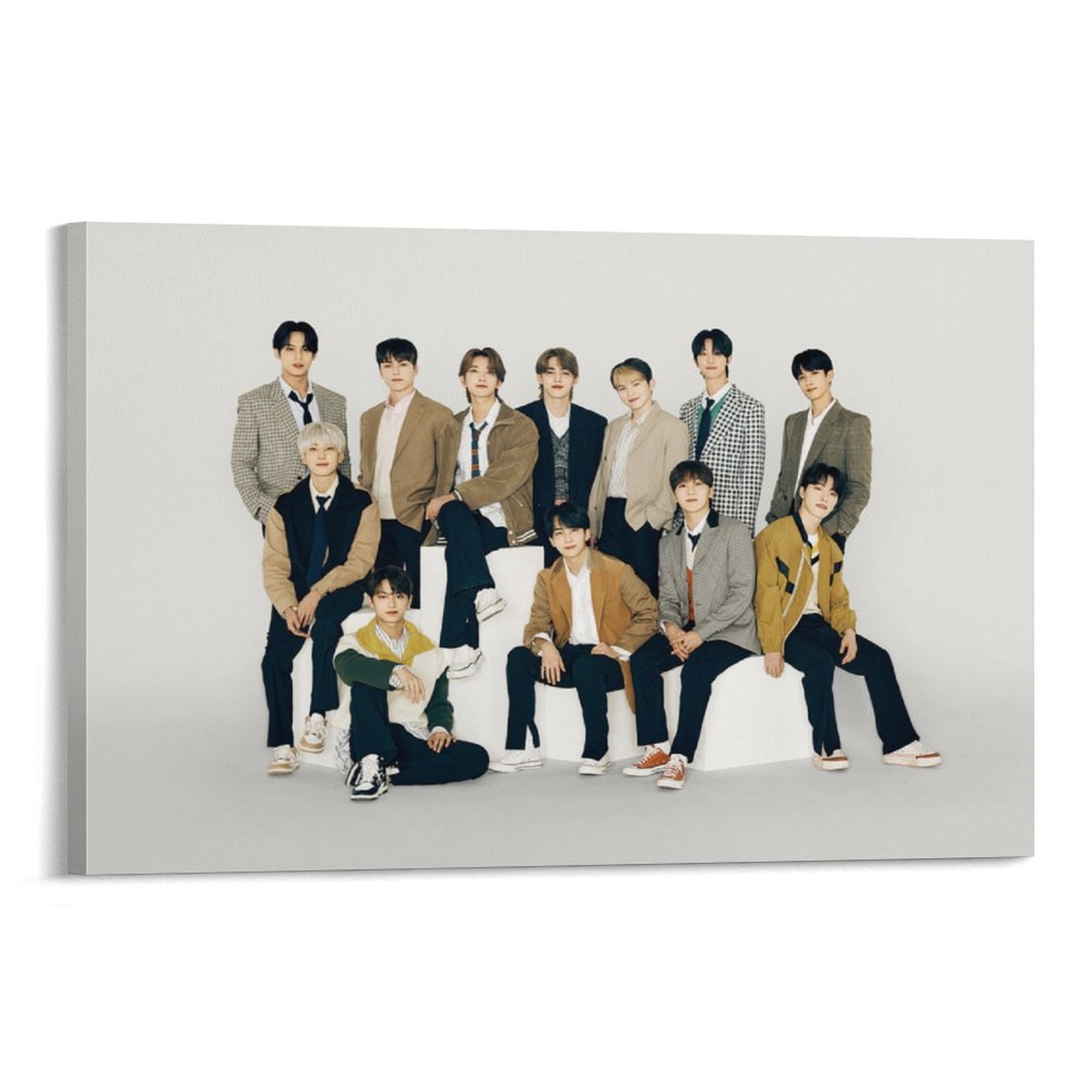 Seventeen K-pop Boy Band Poster Print Photo Art Painting Canvas Poster ...