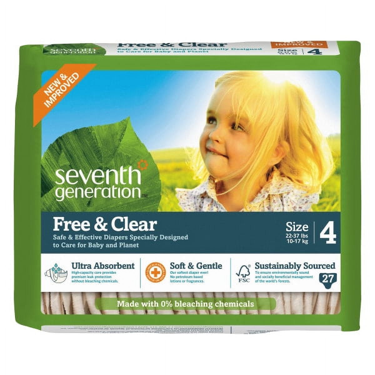 Seventh Generation 44063 Size 4 Seventh Generation Free & Clear Baby ...