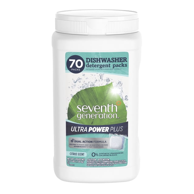 Seventh Generation Ultra Power Plus Dishwasher Detergent Citrus, 70 ...