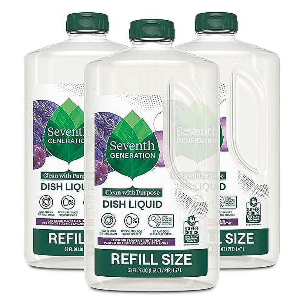 Seventh Generation Hand Dish Wash Refill, Lavender Floral & Mint, 3pk ...
