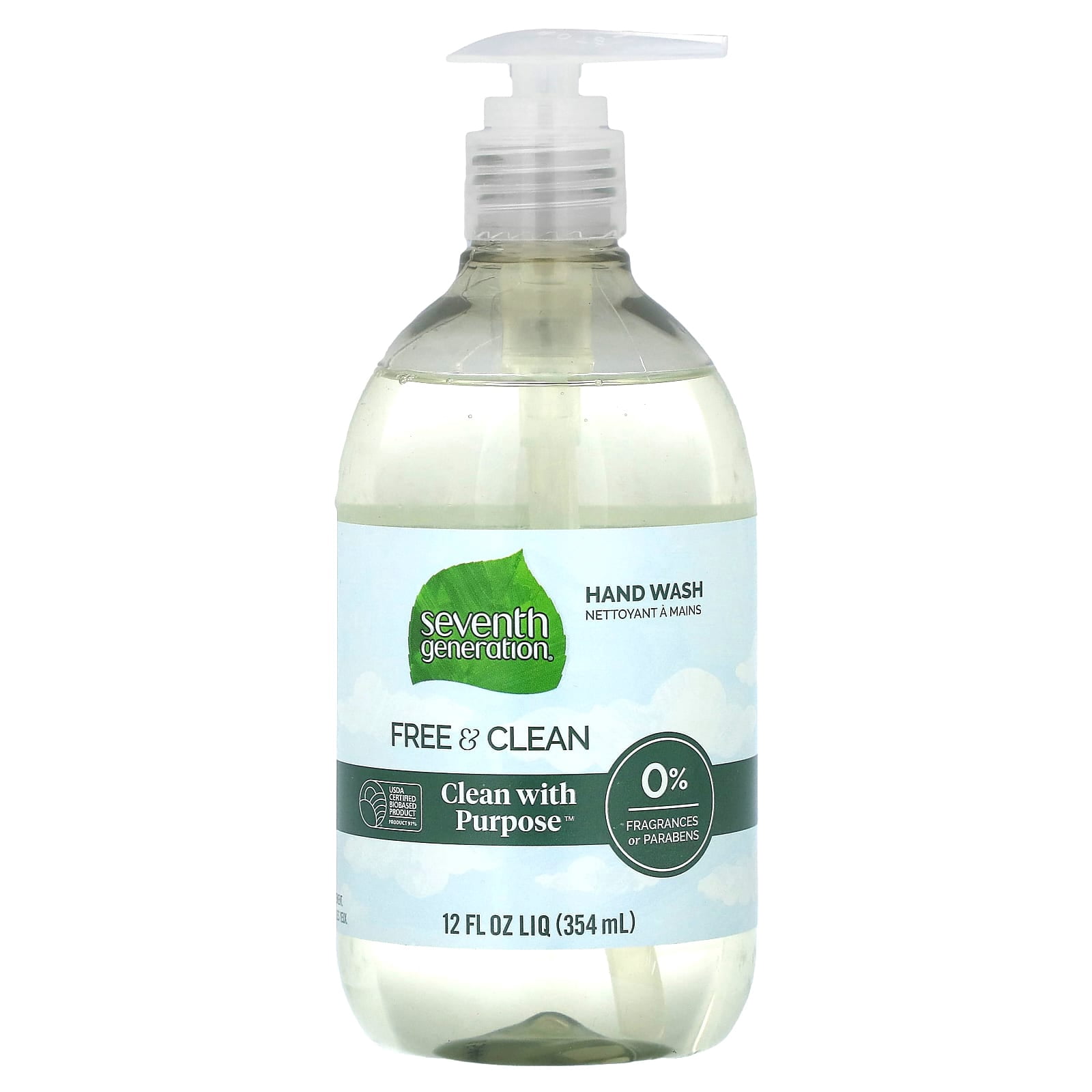 Seventh Generation Hand Wash, Free & Clean Unscented Hand Soap, 12 oz ...