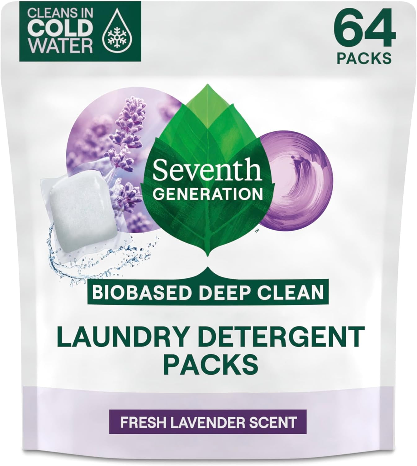 Seventh Generation Laundry Detergent Packs, Lavender Scent, 64 Count ...