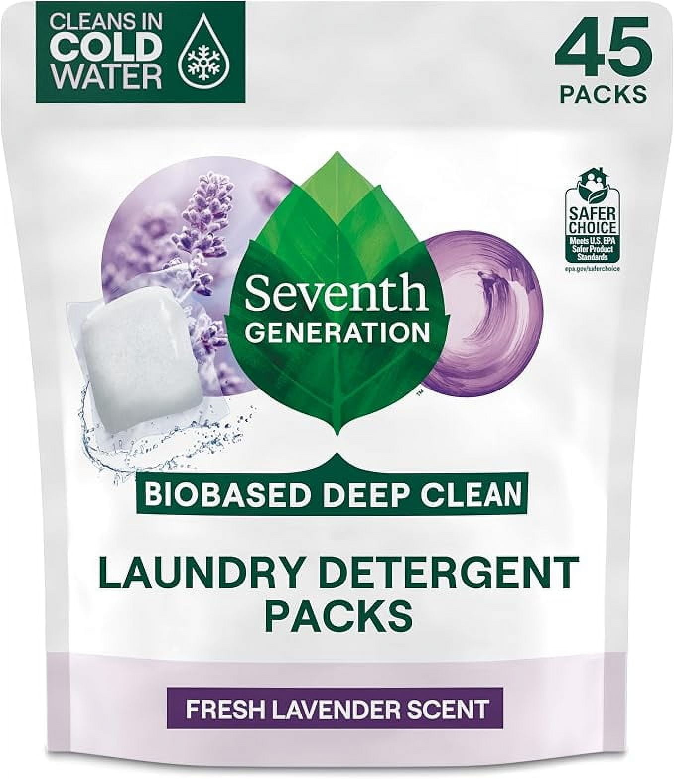 Seventh Generation Lavender Laundry Detergent Packs, Biobased Deep ...