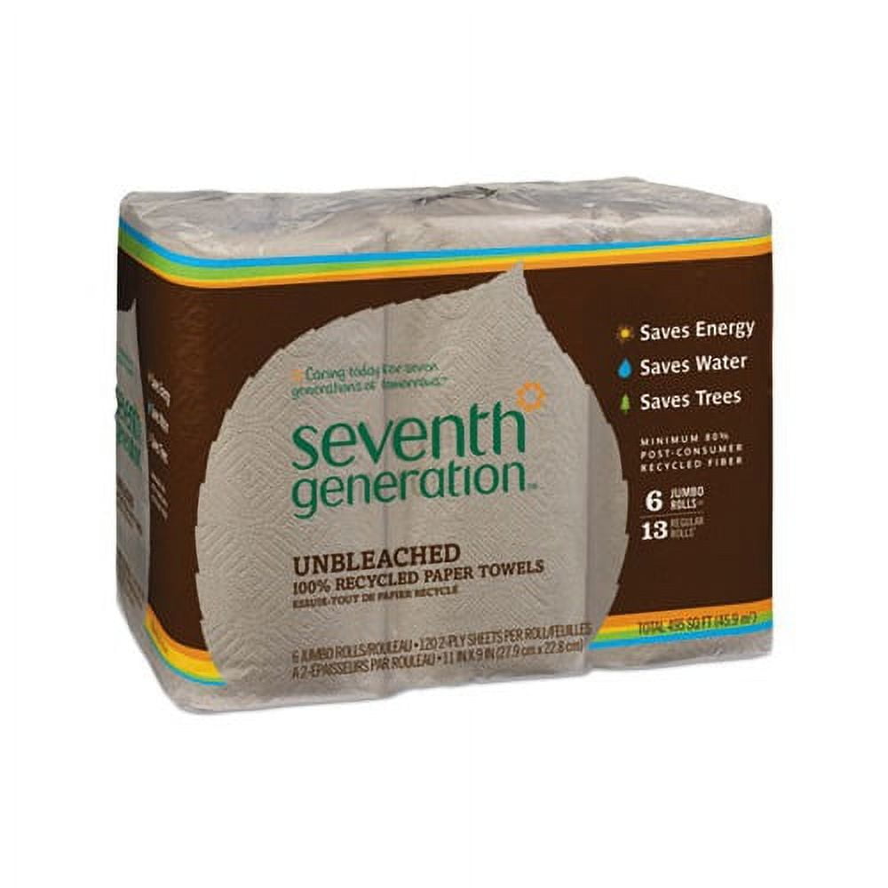 Seventh Generation Strong Unbleached 100% Recycled Paper Towels, 11 x 9 ...