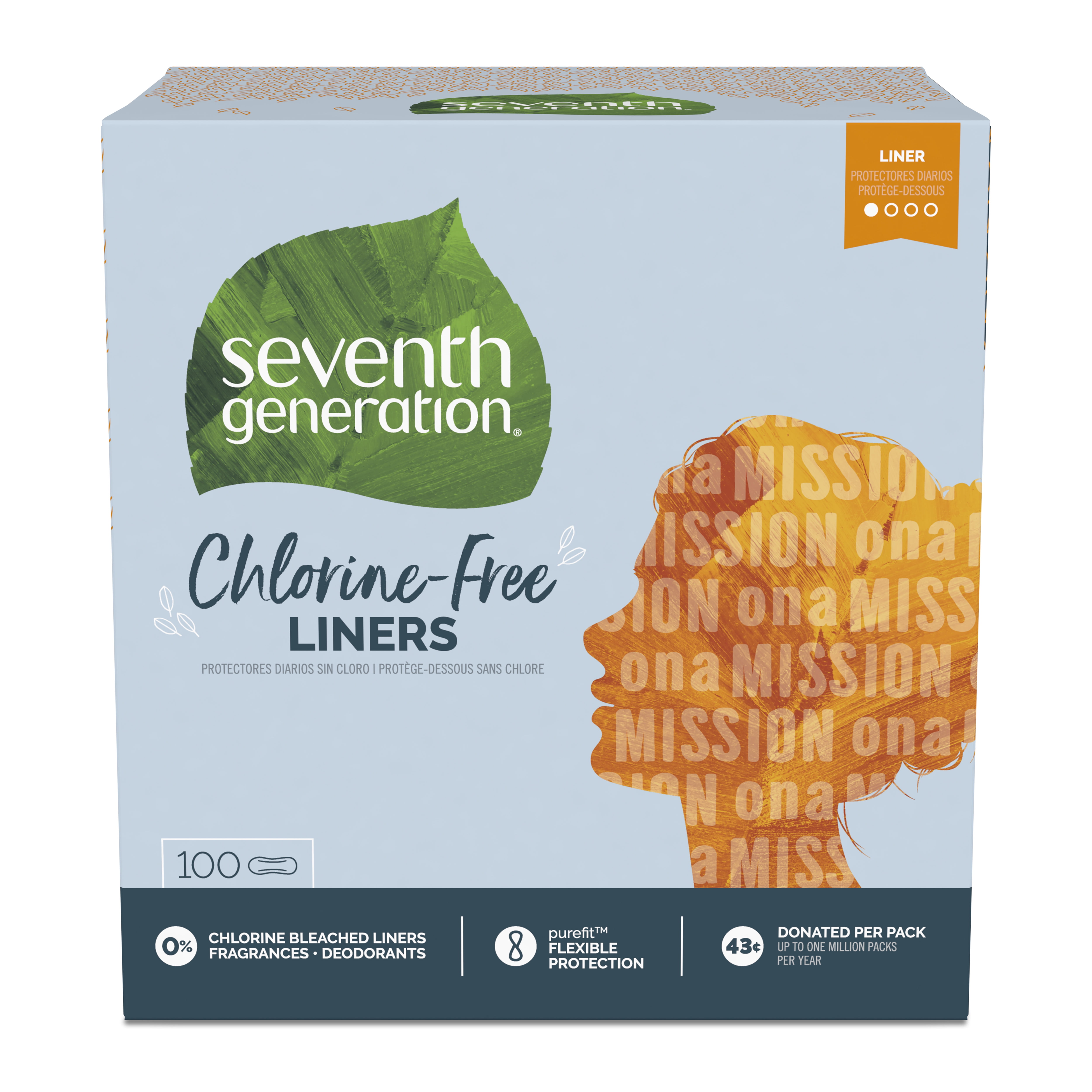 Seventh Generation Pantiliners Pads Light Absorbency 100 count HSA/FSA ...