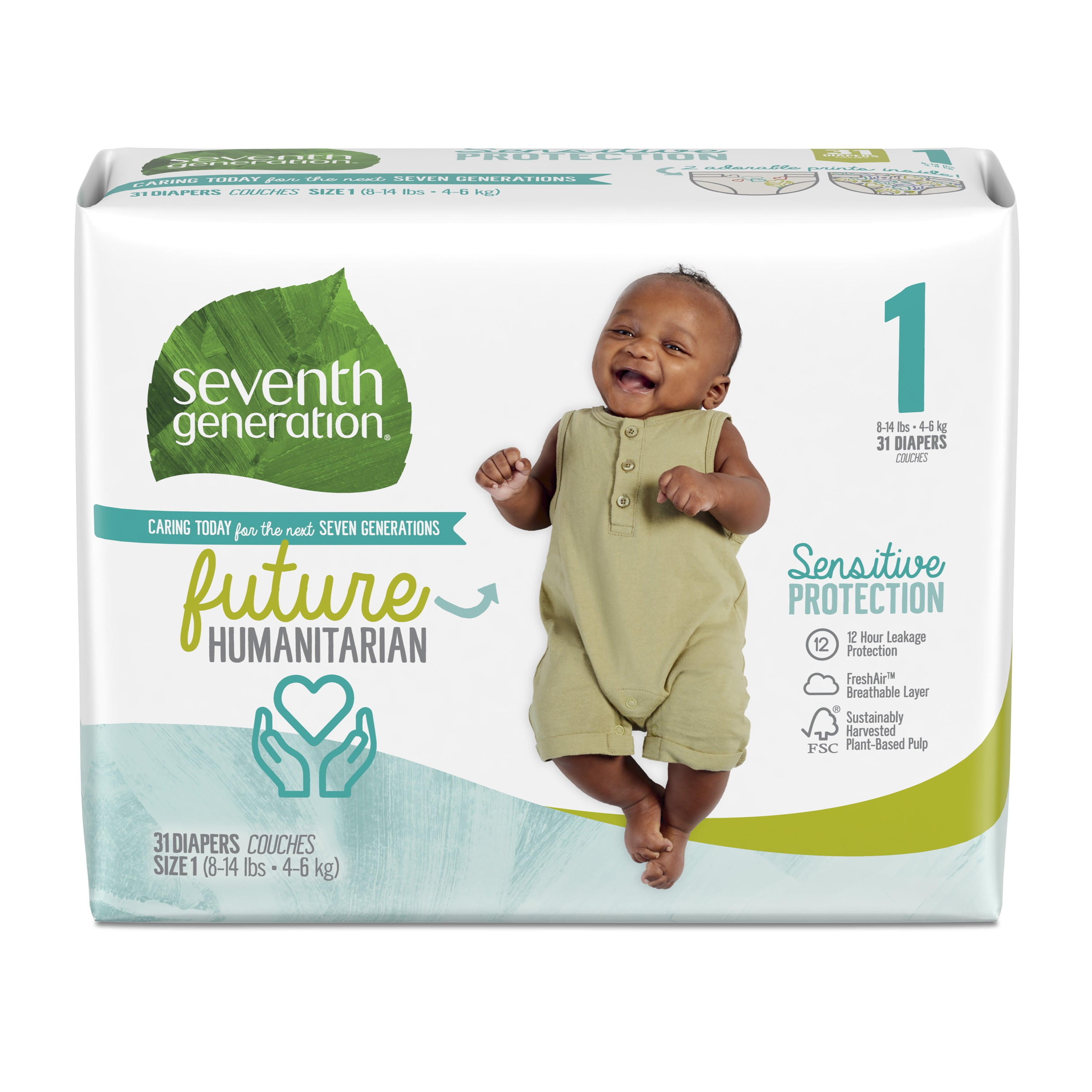 Seventh Generation Sensitive Protection Free & Clear Baby Diapers ...