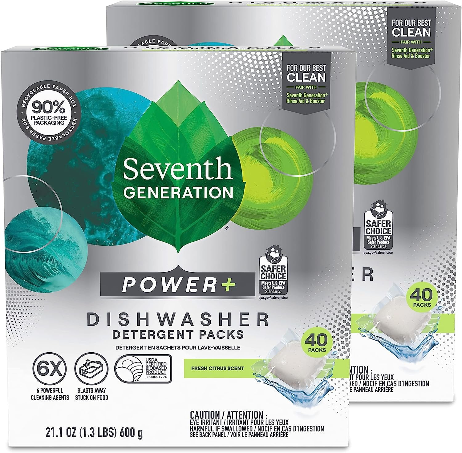Seventh Generation Ultra Power Plus Dish Soap, Dishwashing Detergent ...