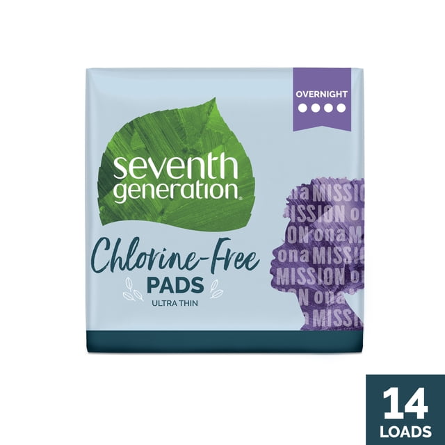 Seventh Generation Ultra Thin Pads with Wings Overnight Absorbency ...