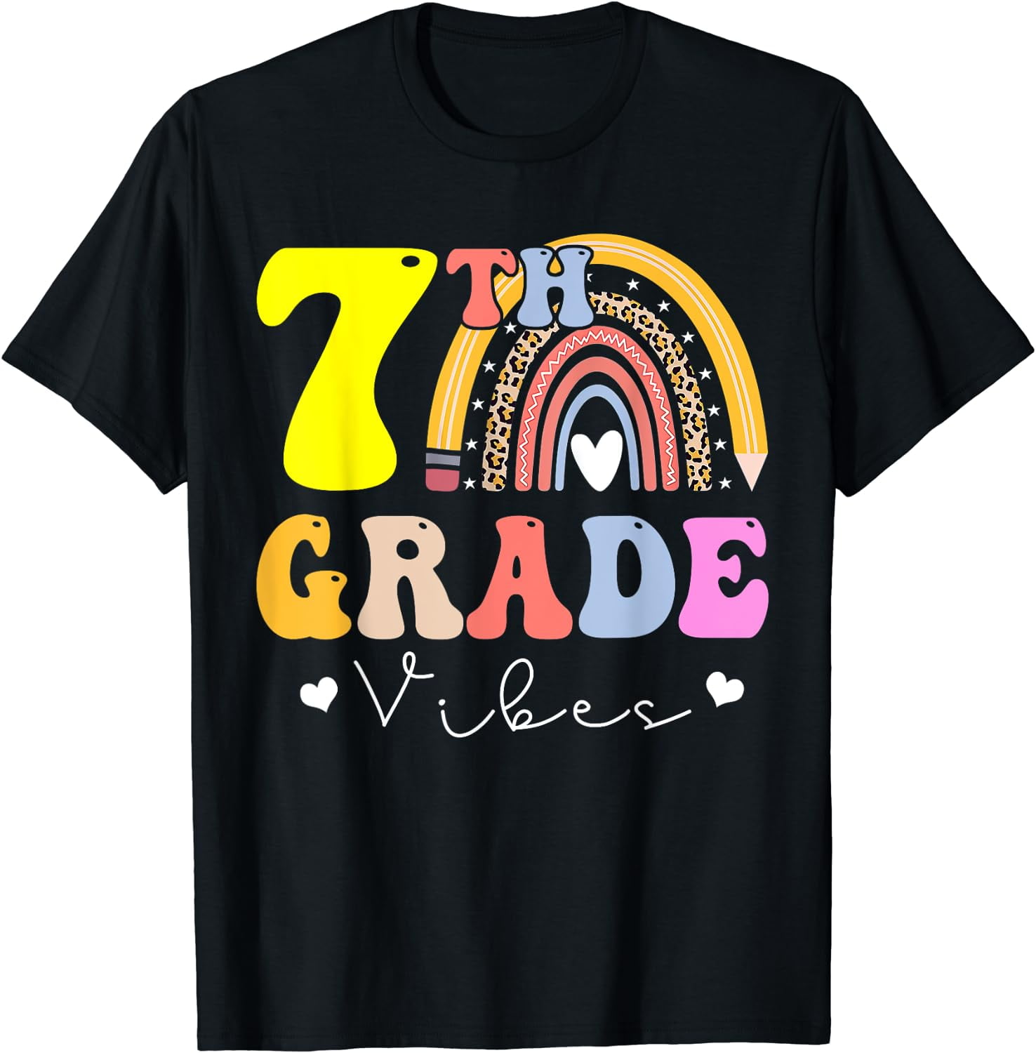 Seventh Grade Vibes - 7th Grade Team Rainbow Back To School T-Shirt ...
