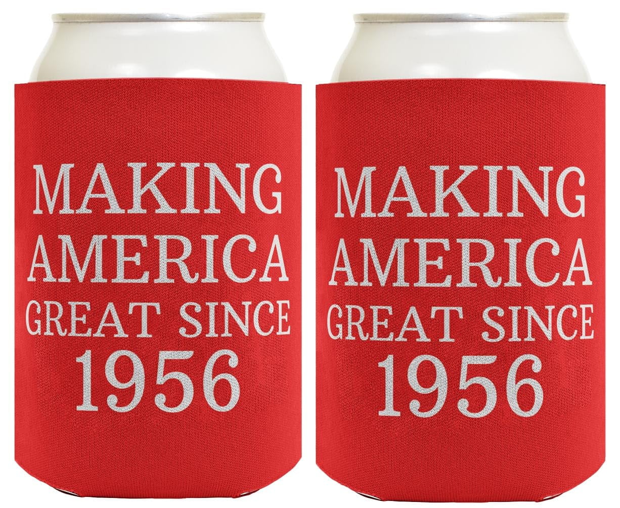 Seventieth Birthday Making America Great Since 1956 2-Pack Can Drink ...