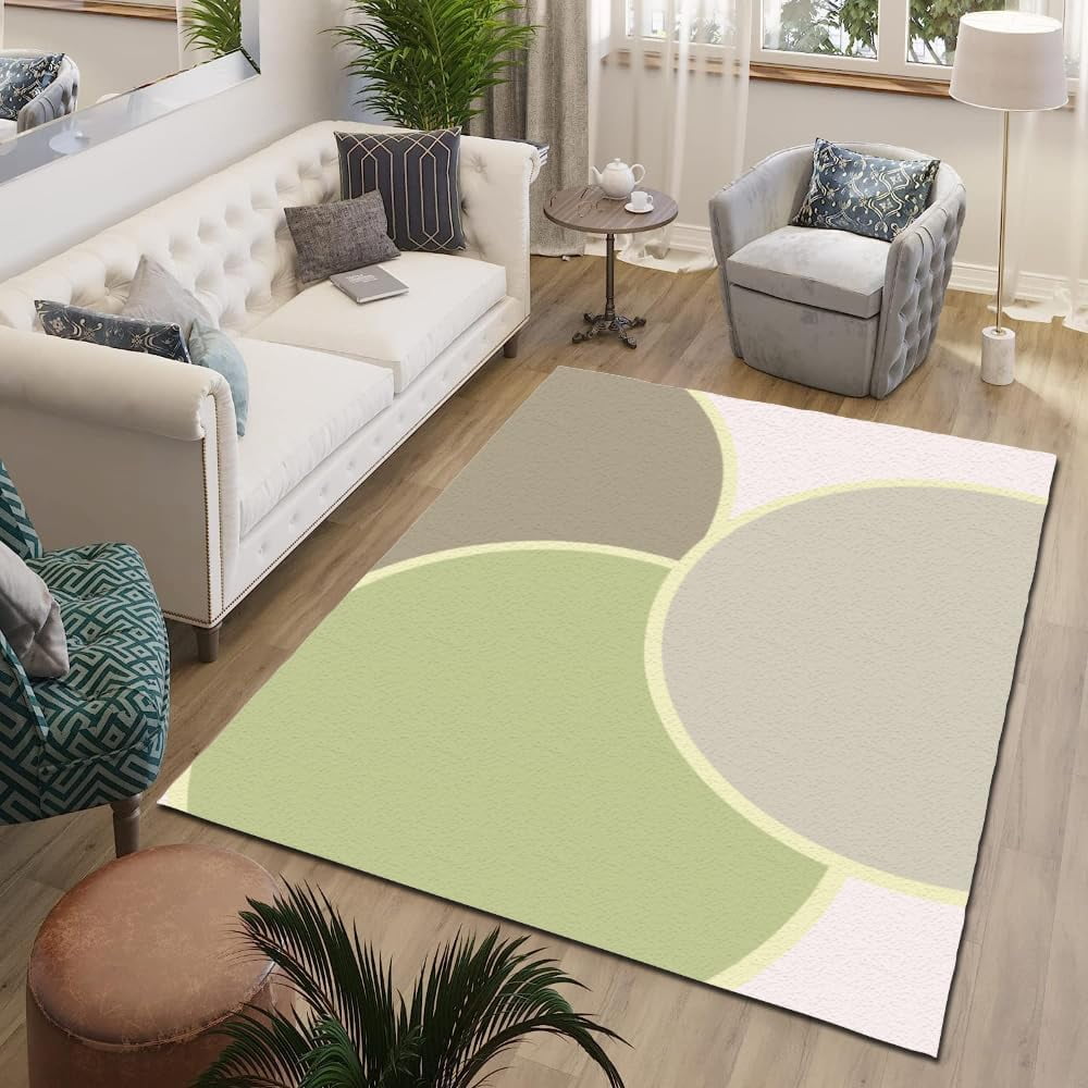 Several Circles Area Rug 5'x8' for Bedroom, Modern Abstract Art Indoor ...