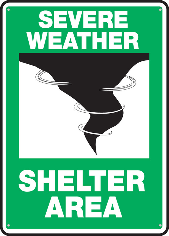 Severe Weather Safety Sign Severe Weather Shelter Area Emergency ...