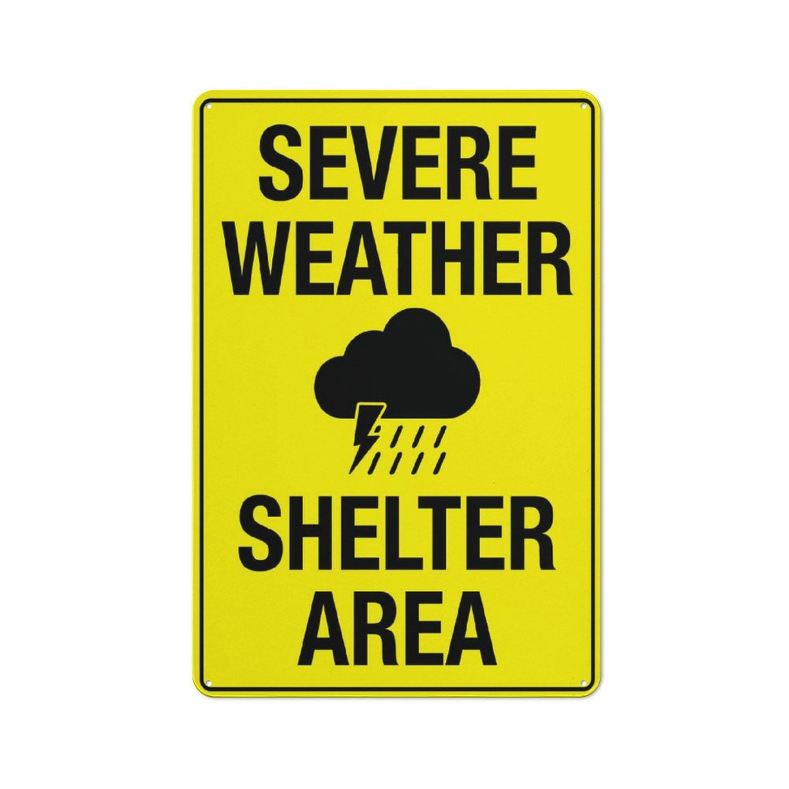 Severe Weather Shelter Area Sign 8X12 Inch Rust Free Aluminum Easy To ...