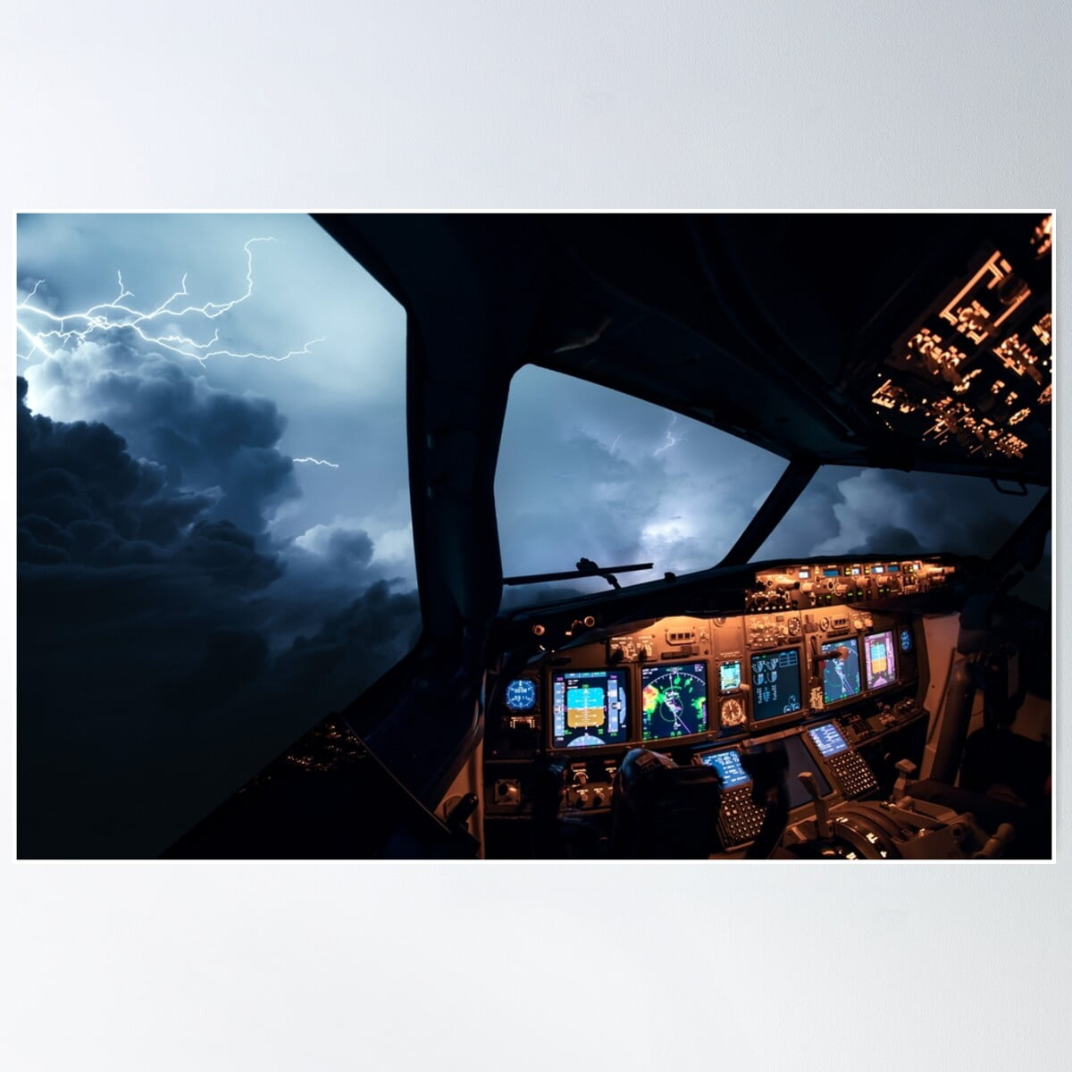 Severe Weather While Flying Poster Wall Art, Modern Wall Decor For ...