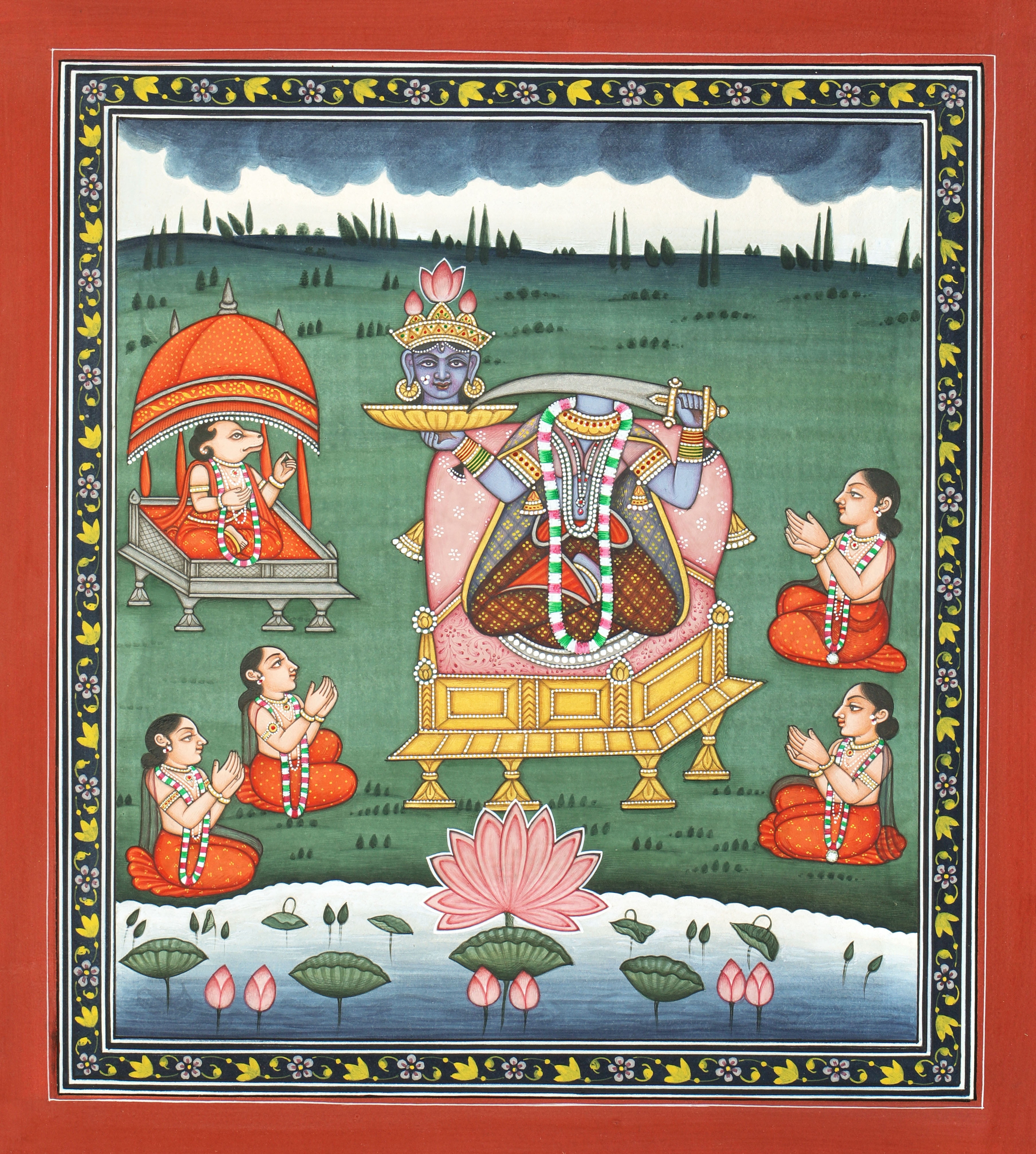 Severed Head Goddess Chinnamasta - Water Color Painting on Paper ...