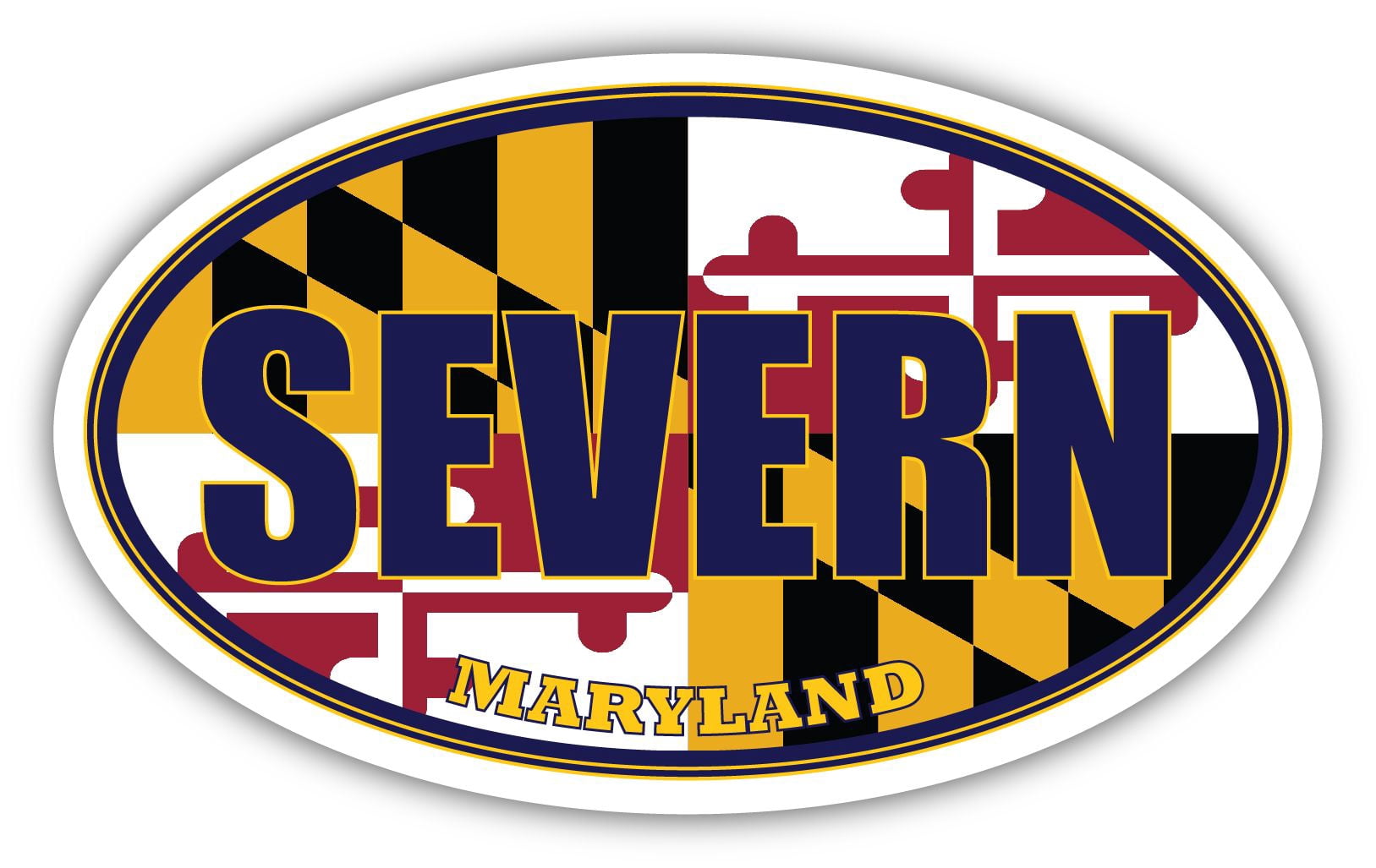 Severn City Maryland State Flag | MD Flag Anne Arundel County Oval ...