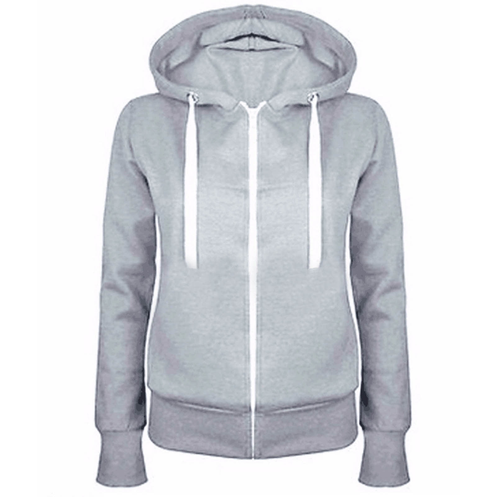 Sevevn Fashion Women Casual Hooded Slim Zipper Fleece Sweater Coat ...