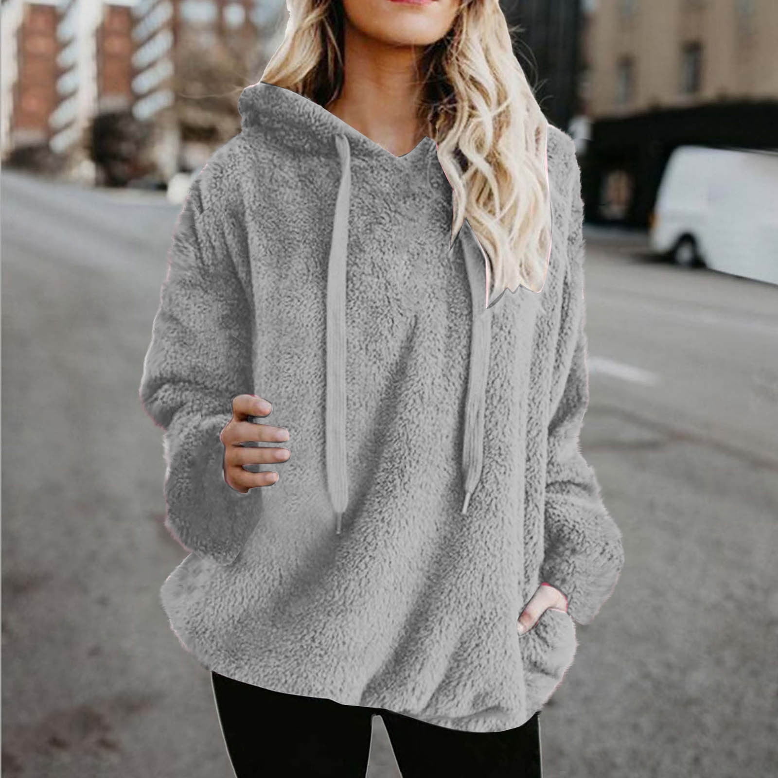 Sevevn Sweatshirts for Women Women Fall And Winter Solid Color Long ...