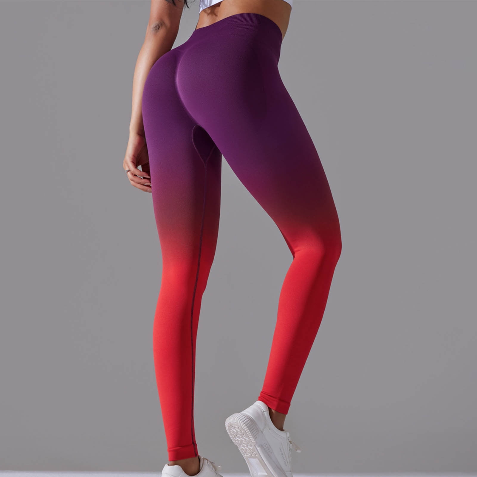 Sevevn Women Gradient Yoga Running Fitness Pants Tight Fitting And Hip ...