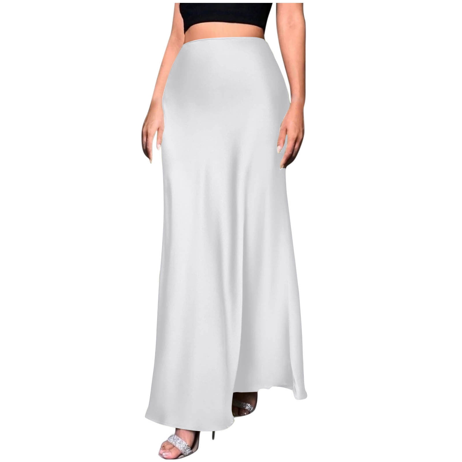 Sevevn Womens Fashion Solid Color A Character Satin Fabric Invisible ...