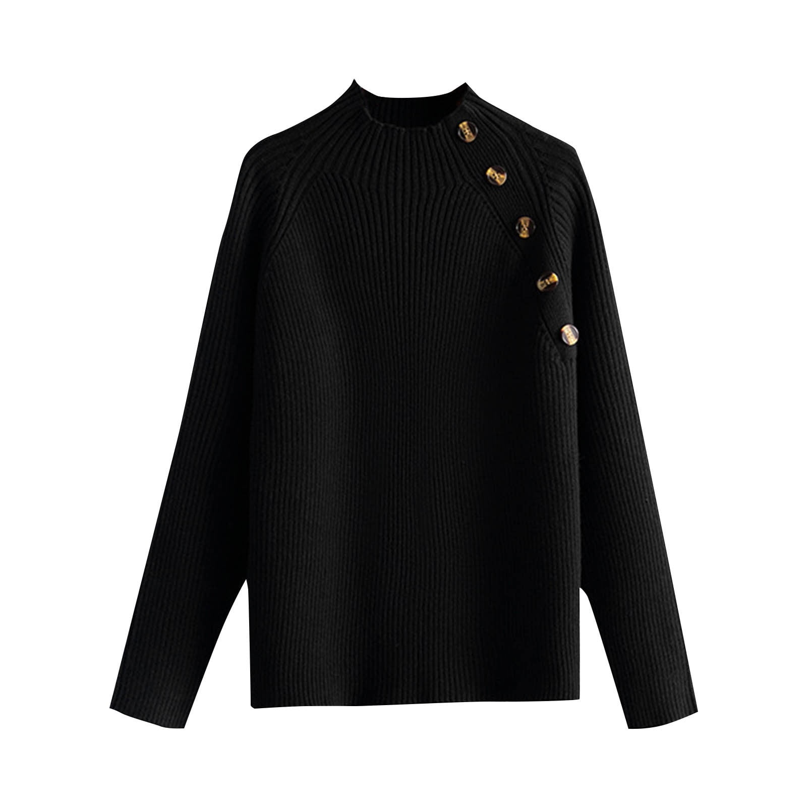 Sevevn Womens Sweaters Fall 2025 Ribbed Knit Raglan Long Sleeve Mock ...