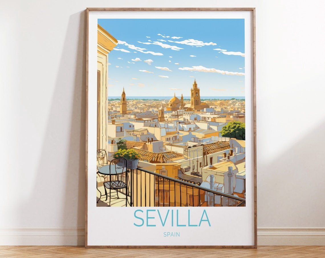 Sevilla Spain Travel Poster Spain Travel Poster, Sevilla Spain Poster ...