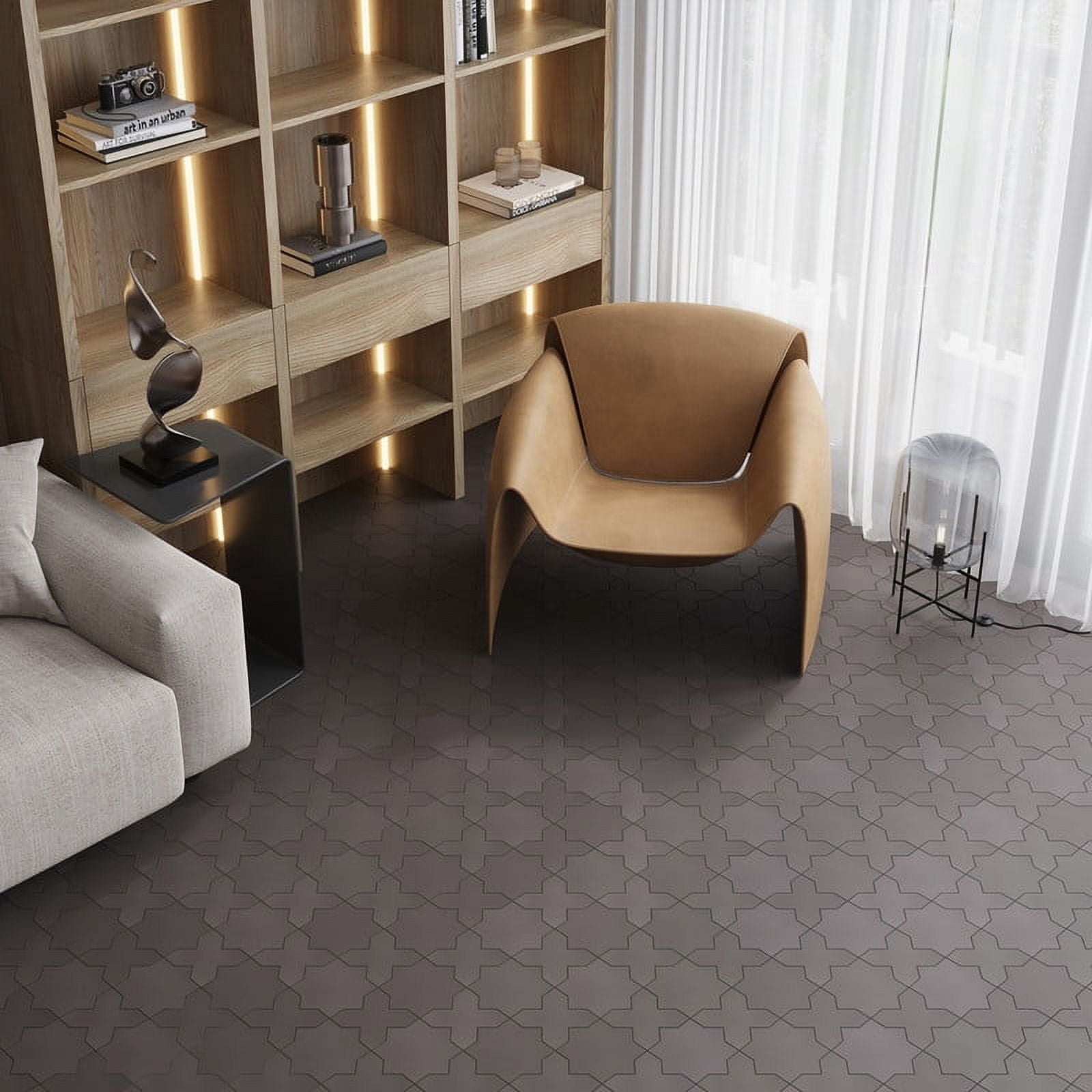 Seville 5 x 5 in. Matte Graphite Black Porcelain Cross Wall and Floor ...