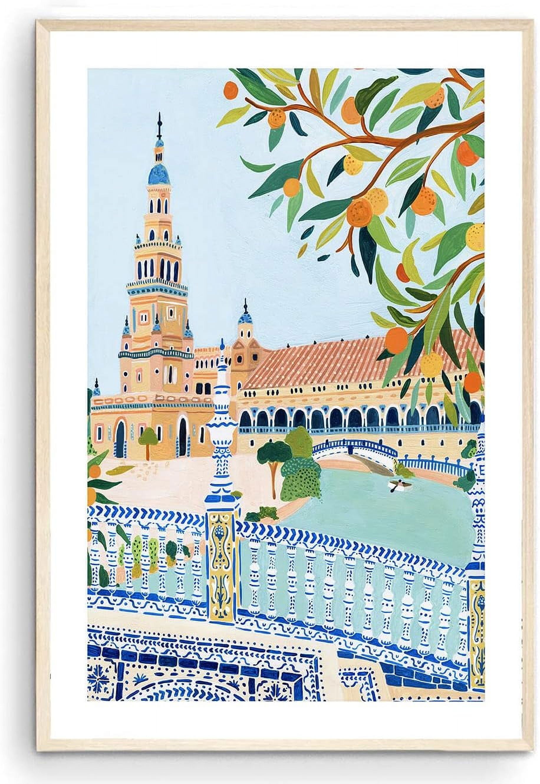 Seville Art Print, Spain Art Print, Plaza De Espana, Seville Poster ...