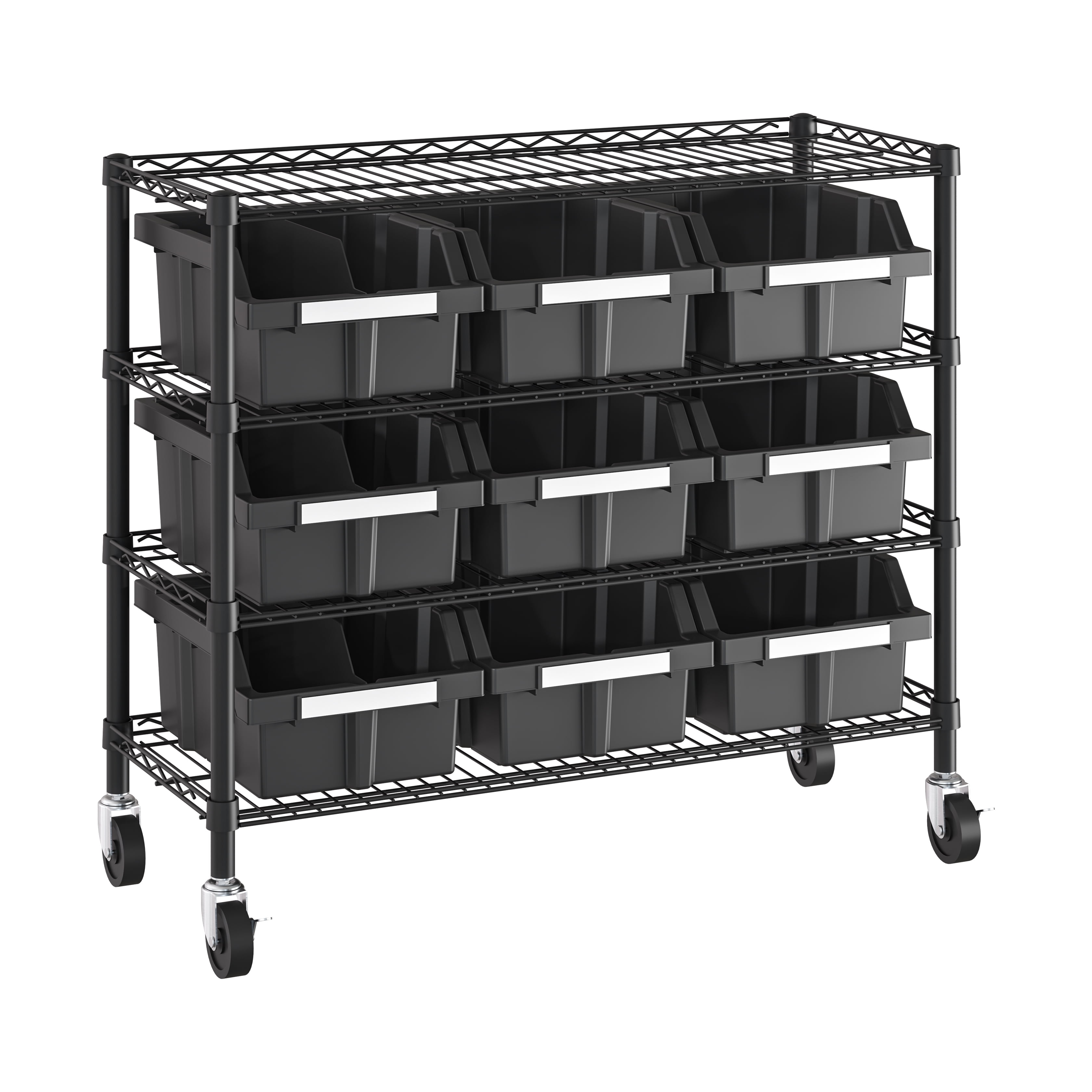 Seville Classics 4-Tier NSF 9-Bin Rack, 36" W x 14.25" D x 31" H ...