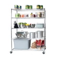 Seville Classics 5-Shelf Steel Wire Shelving System with Casters/Wheels ...