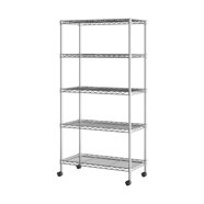 2-Tier Heavy-Duty Wall Mount Floating Steel Wire Mesh Storage Shelves ...
