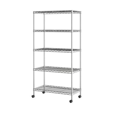 2-Tier Heavy-Duty Wall Mount Floating Steel Wire Mesh Storage Shelves ...