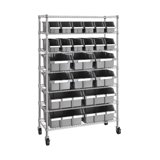 Seville Classics 7-Tier NSF 21-Bin Rack, 36" W x 14" D x 56" H, Gray ...