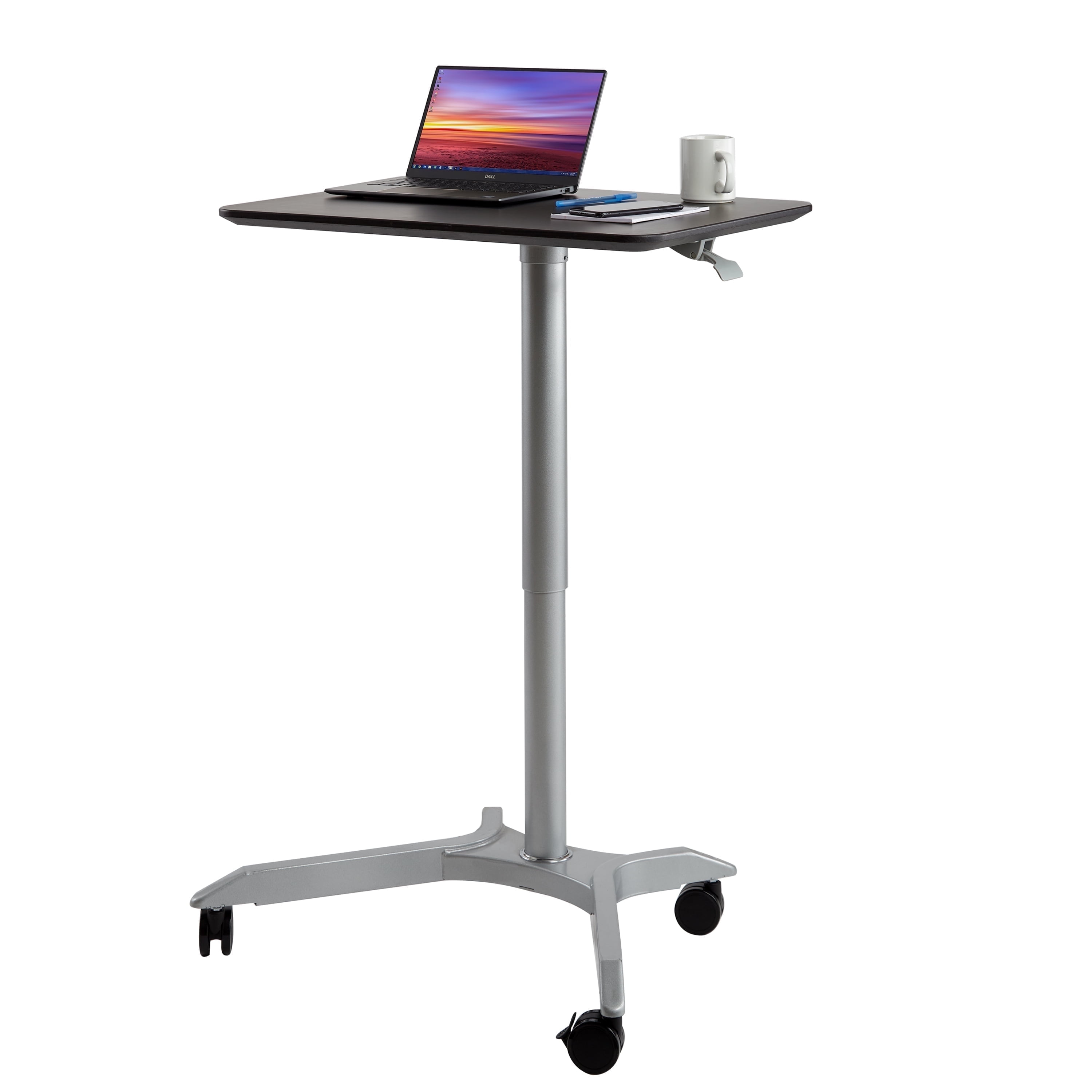 Seville Classics airLIFT® Premium Pneumatic Sit-Stand Mobile Desk Cart ...