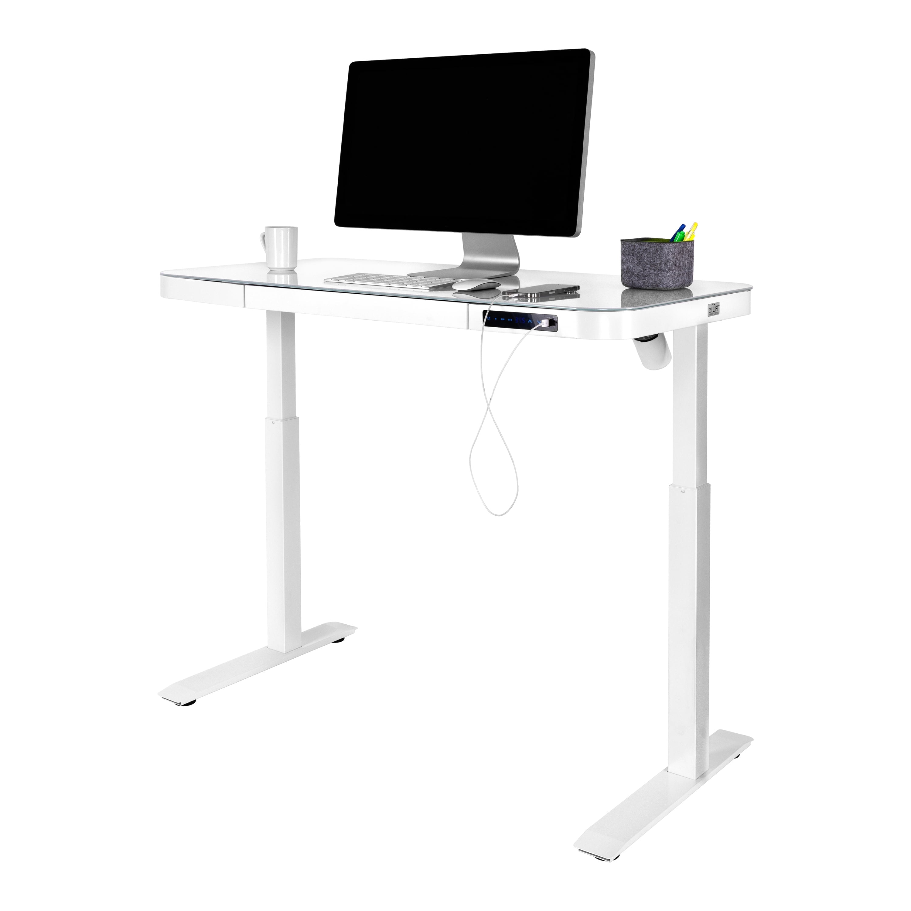 "Seville Classics Airlift Electric Desk, 2.4A Dual USB Ports, 3 Memory ...
