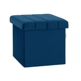 Seville Classics, Cushioned Fabric Ottoman, 15.7" Cube, Blue Velvet ...