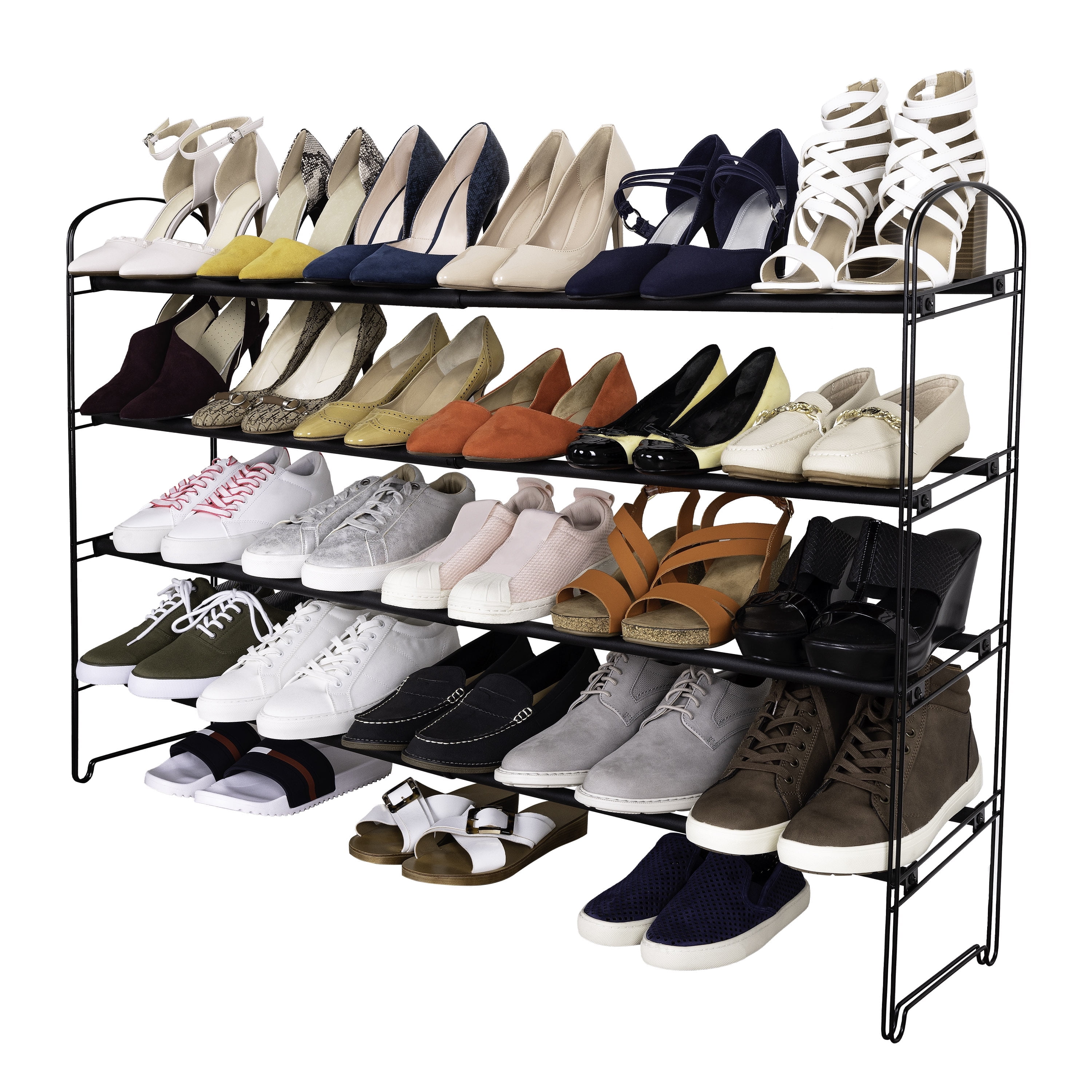 Seville Classics 4-Tier Expandable Metal Wire Shoe Rack Storage ...
