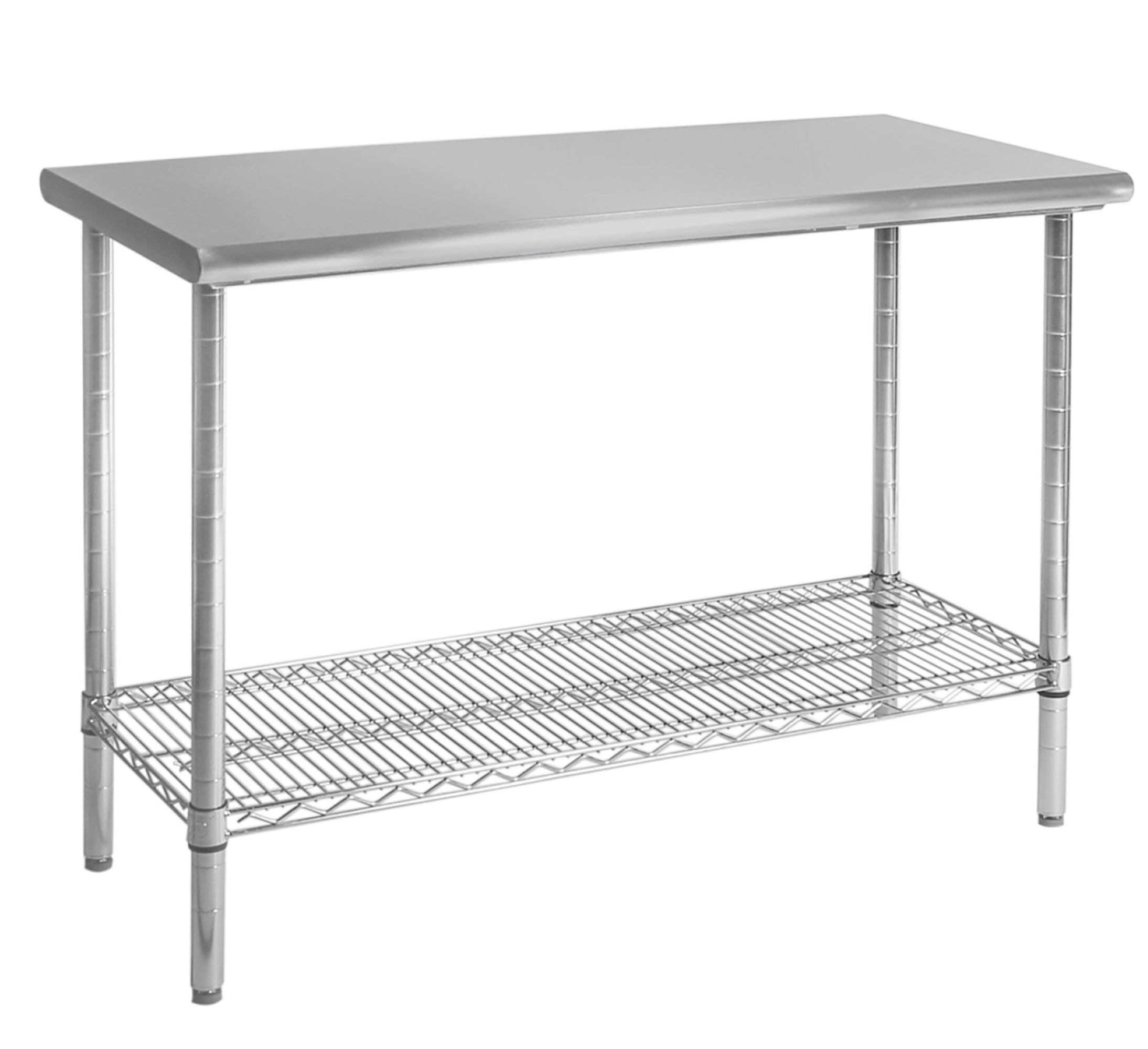 "Seville Classics Stainless Steel Kitchen Workbench Rolling Prep Table ...
