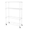 Seville Classics HOME 4-Tier Steel Wire Shelving with Wheels, 36" W x ...