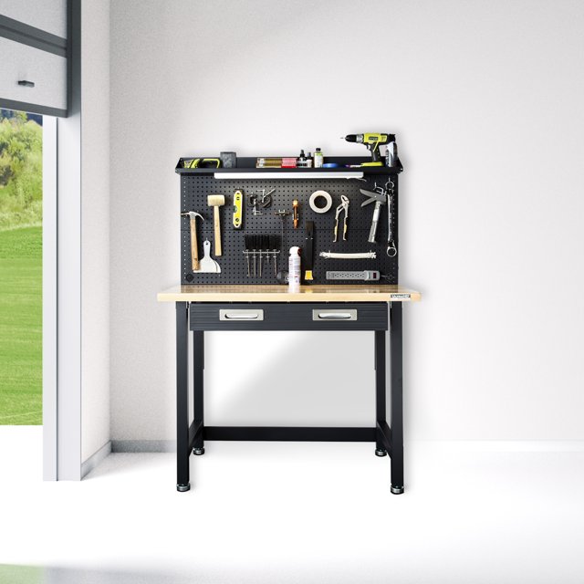 Seville Classics UltraHD Garage Workbench, Commercial Heavy-Duty ...