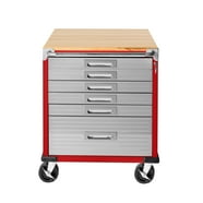 Hart 36-In W x 24-In D 5-Drawer Mobile Tool Chest Workbench W/ Wood Top ...