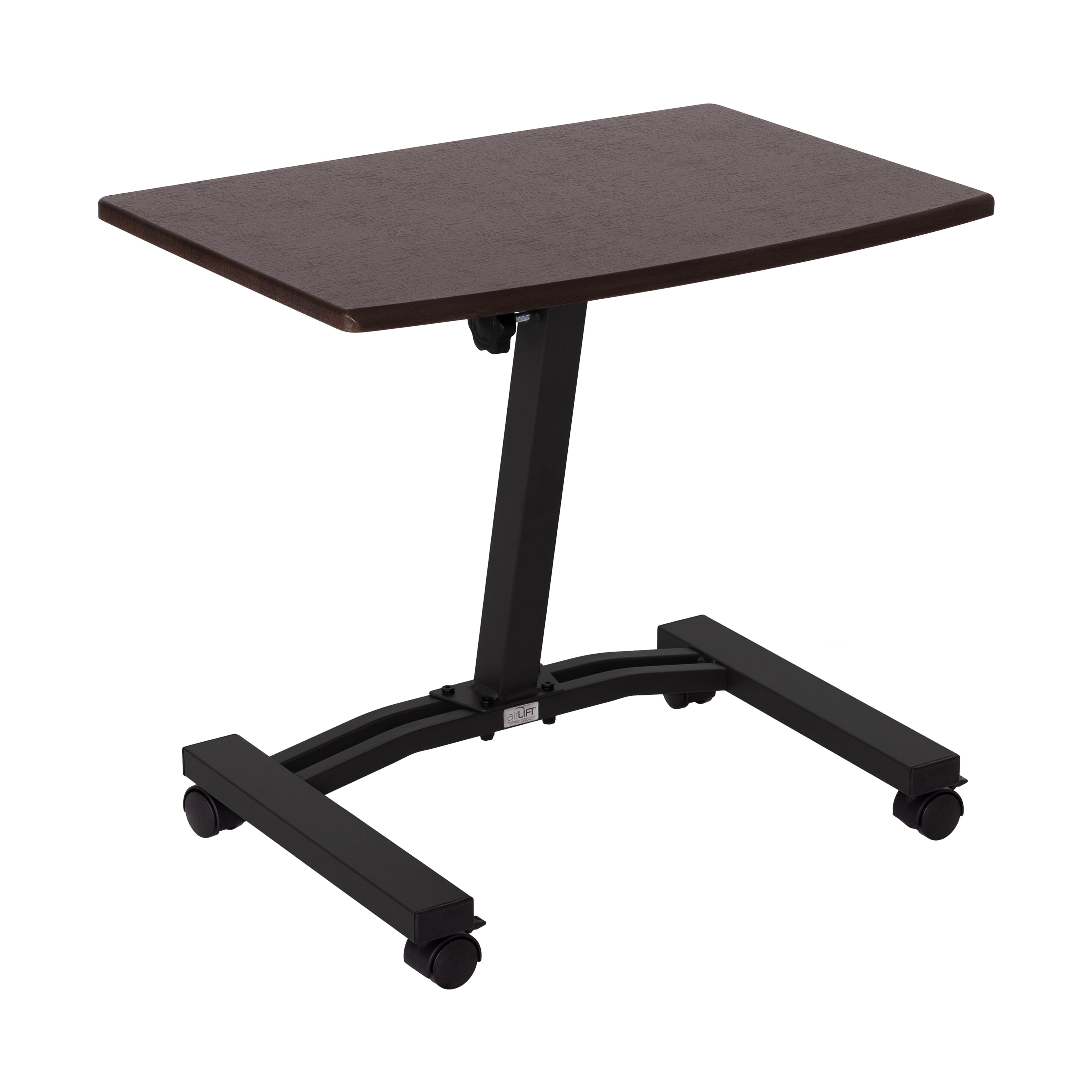 Seville Classics Height Adjustable Mobile Laptop Desk Cart Walnut