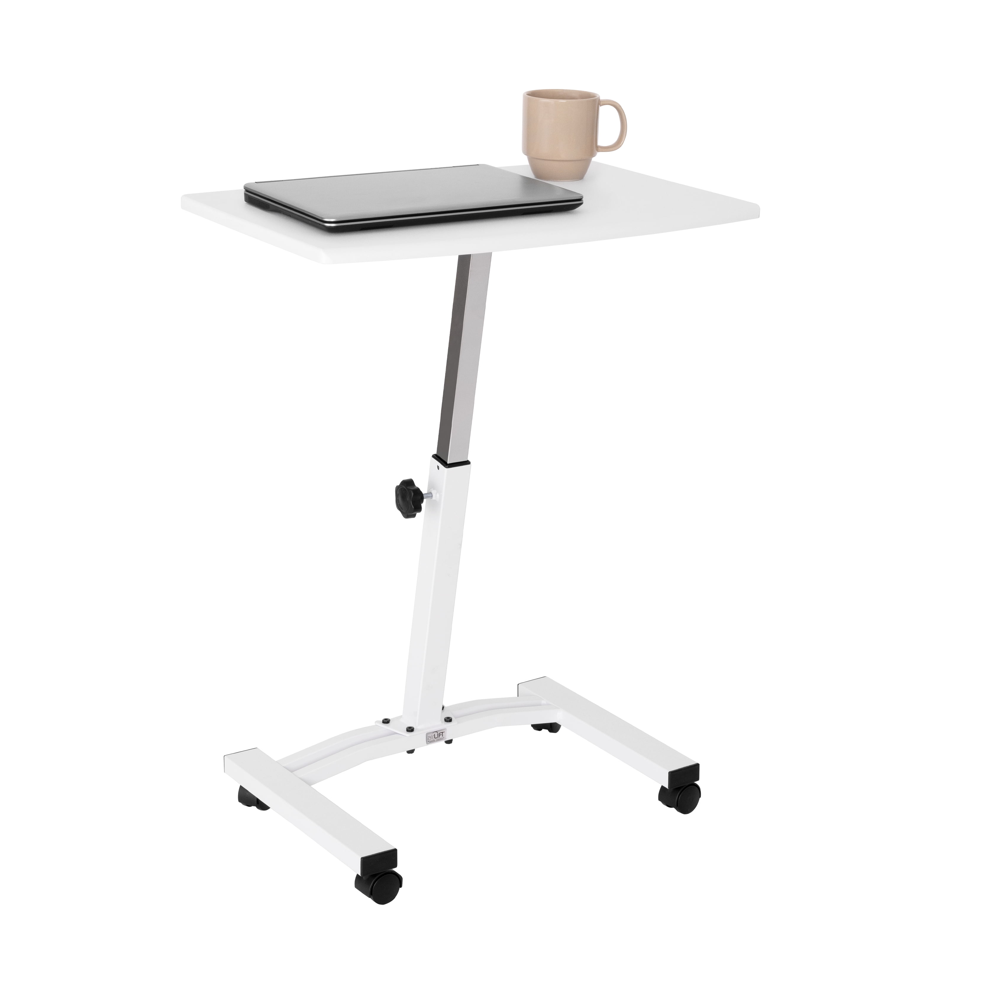 Seville Classics airLIFT Adjustable Laptop Cart Workstation with Wheels ...