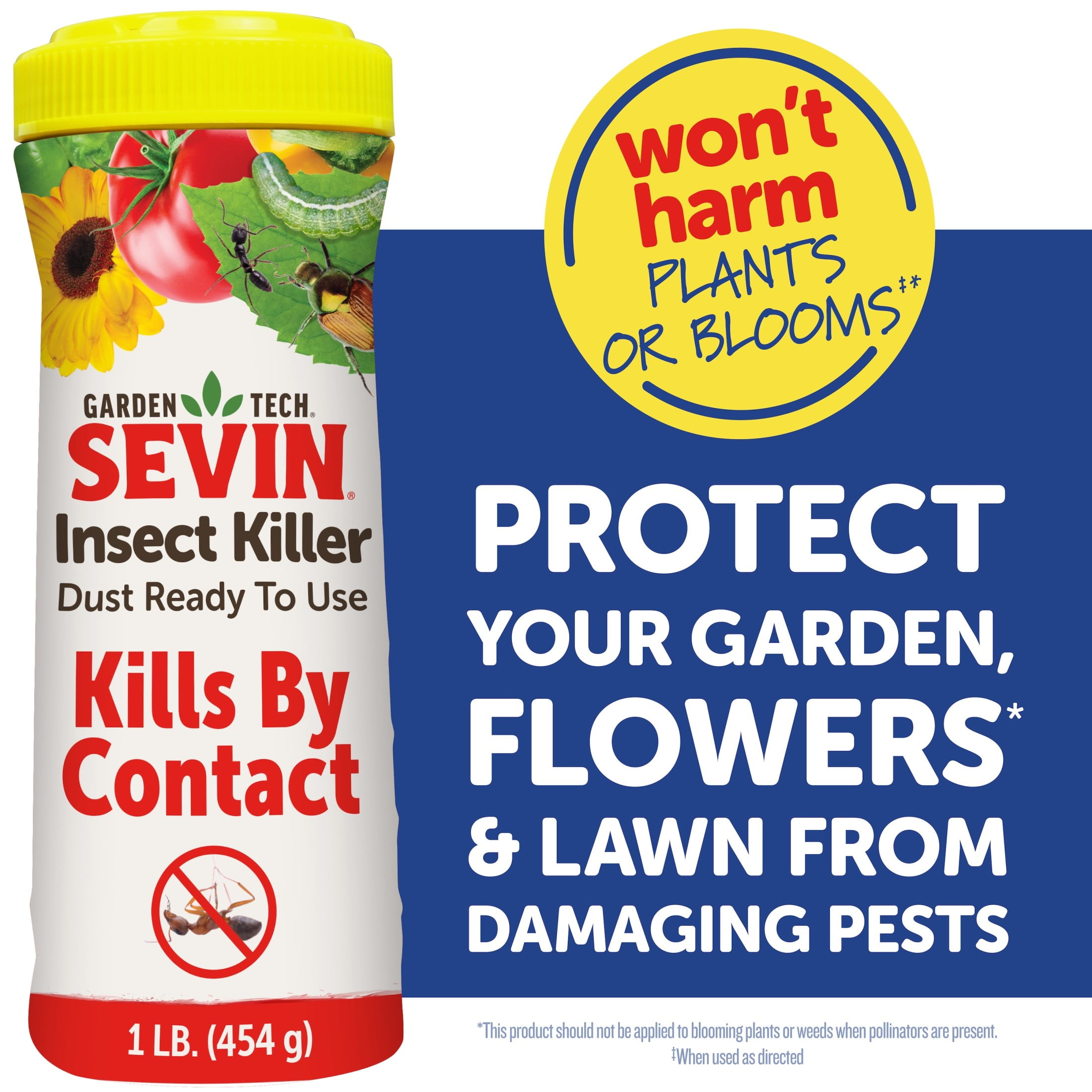Sevin Insect Killer Ready-to-Use Dust, 1 Pound Can for Garden and Lawn ...