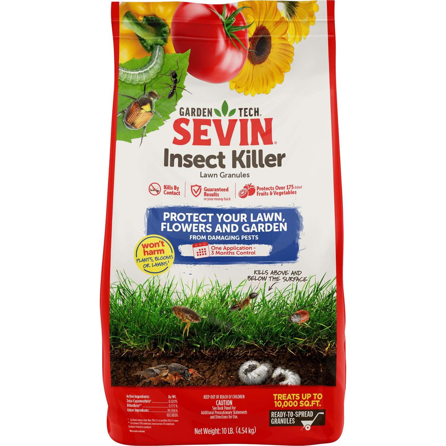 Sevin Insect Killer Outdoor Lawn Granules; 10 lb Bag Treats up to ...